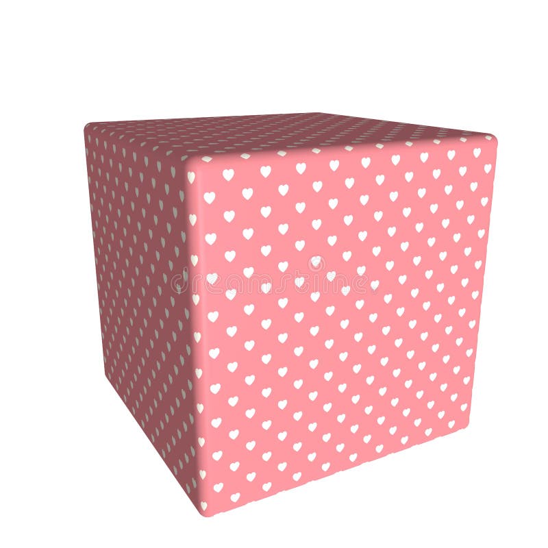 Pink Box Isolated on White Background. Illustrations Design Stock Image ...