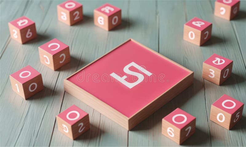 A Pink Box with the Number 1 on it is Surrounded by Other Pink Blocks ...