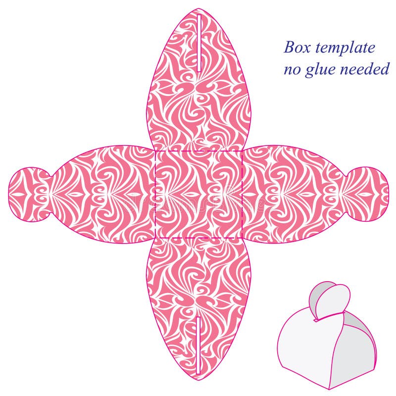 Box Template with Hearts and Dots Stock Vector - Illustration of handle ...