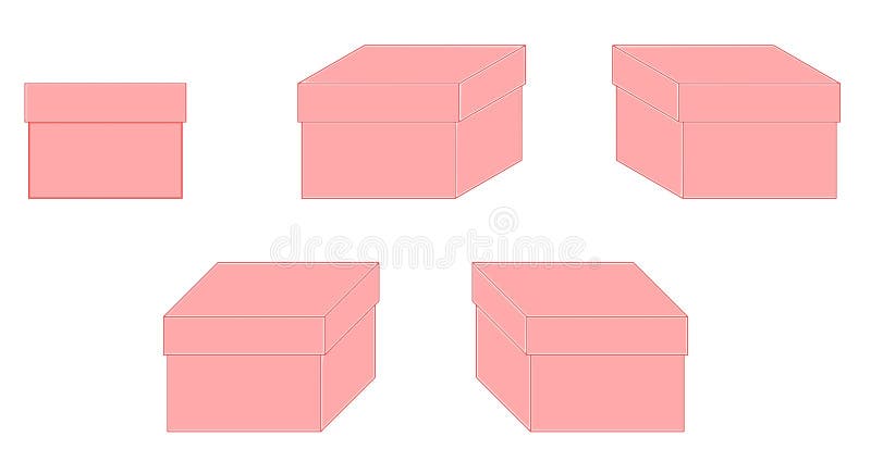 Pink Boxes, Square, with Lid, Mockup, Copyspace, Element, Scalable ...