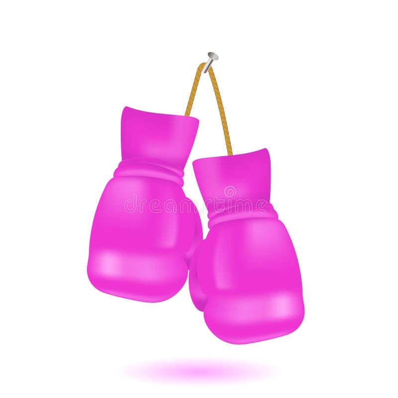 Pink Boxing Glove Icon Isolated on White Background Stock Vector ...