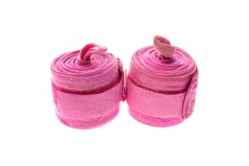 Pink Boxing Wraps or Bandages Isolated on White Stock Image - Image of ...