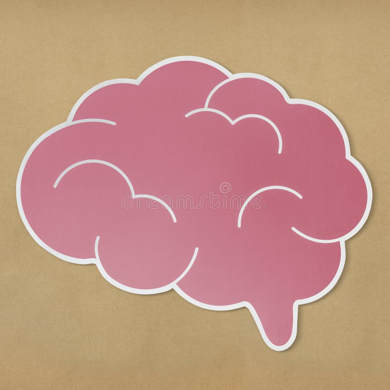 Pink brain icon stock vector. Illustration of education - 101201206