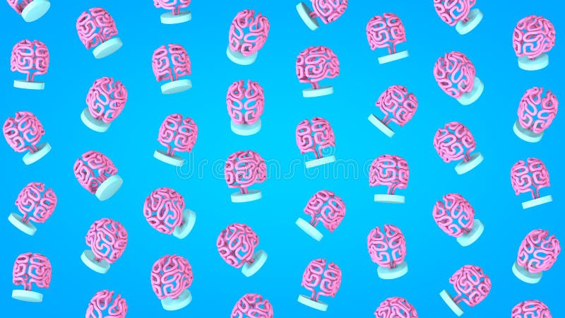 Pink Brain Pattern 3d Render Stock Illustration - Illustration of ...