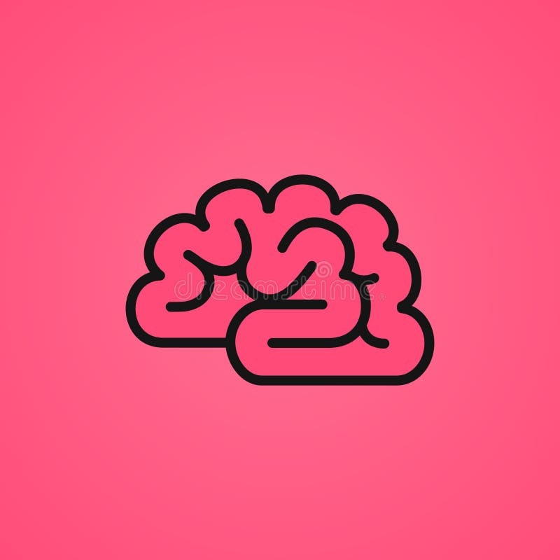 Pink brain icon stock vector. Illustration of human - 101201206