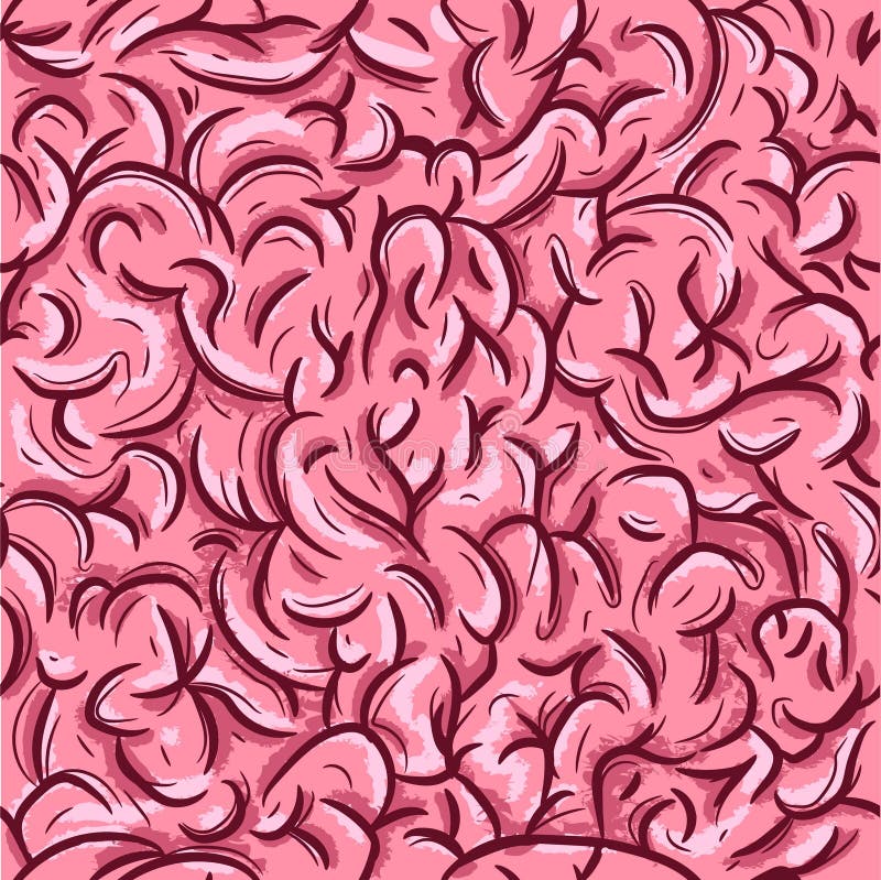 Pink Brain Wallpaper. Medicine and Science Repetitive Background Stock ...