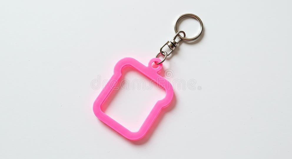 Pink Bread Keychain on White Background Stock Illustration ...