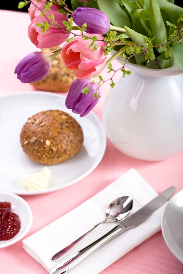 Pink breakfast stock photo. Image of drink, beverage - 11184024