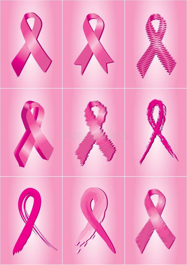 Pink Ribbon People Strong Logo Stock Vector - Illustration of awareness ...