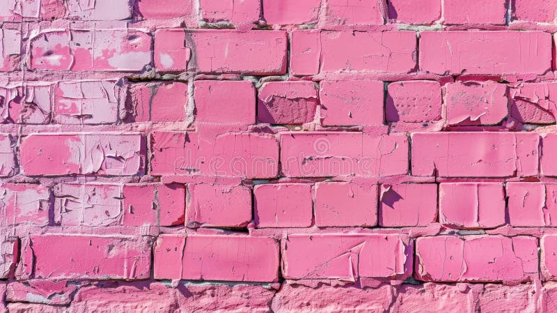The Pink Brick Wall.AI Generated Image Stock Image - Image of ...
