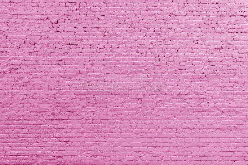 Pink Brick Wall. Pink Paint of the Facade. Architectural Background ...