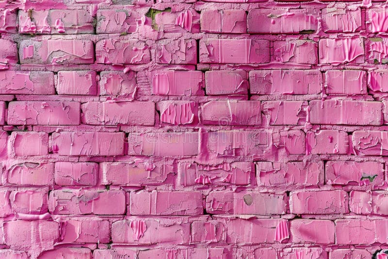 Pink Brick Wall Painted with Pink Paint, Ideal for Background Use Stock ...
