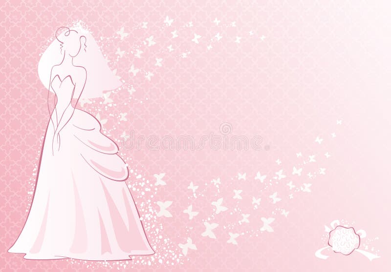 Pink bride stock vector. Illustration of staying, bridal - 10117858
