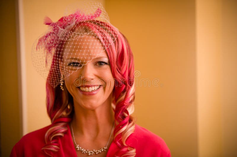 Pink Bride stock image. Image of gettingready, love, pink - 50630305