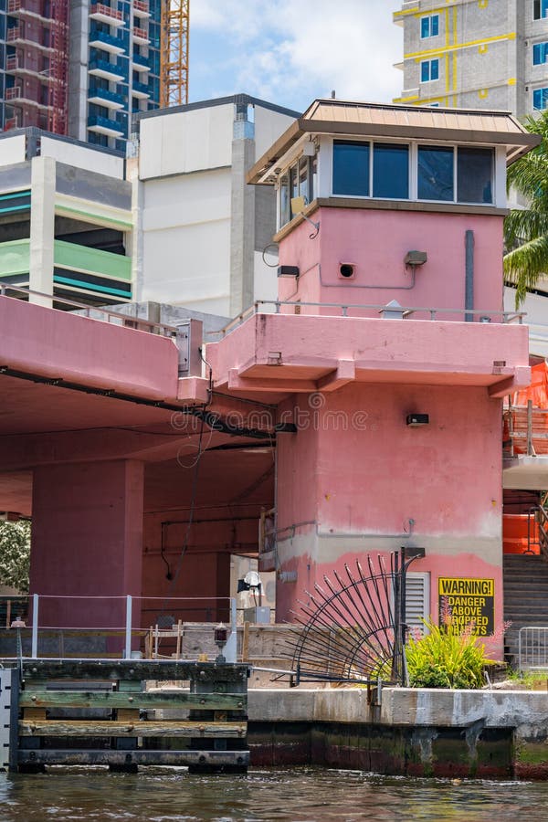 Pink Bridge Fort Lauderdale FL Stock Photo - Image of tarpon, river ...