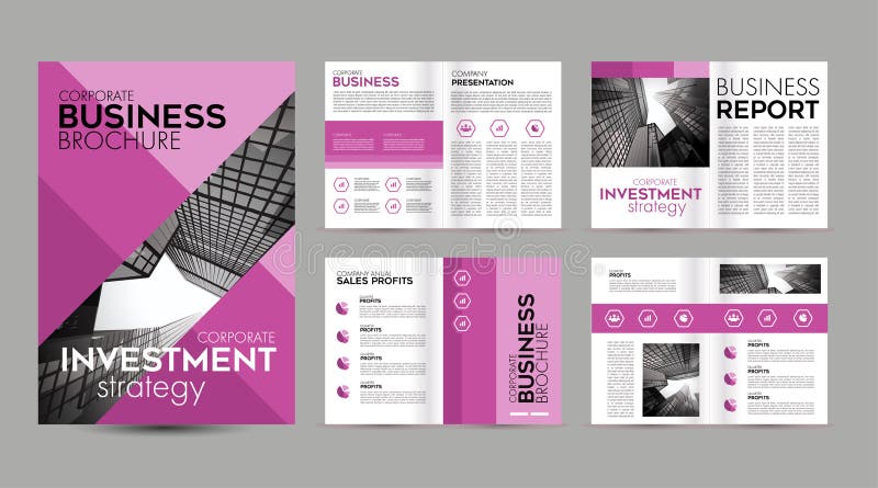 Pink Brochure Template Design Layout Page for Business Company ...