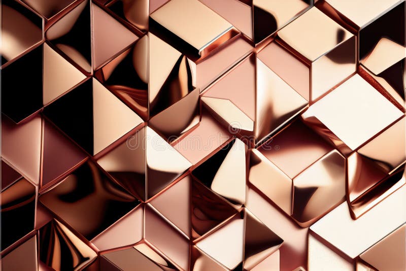 Pink Bronze Sparkling Glossy Metal Abstrackt Patter. Generative AI ...