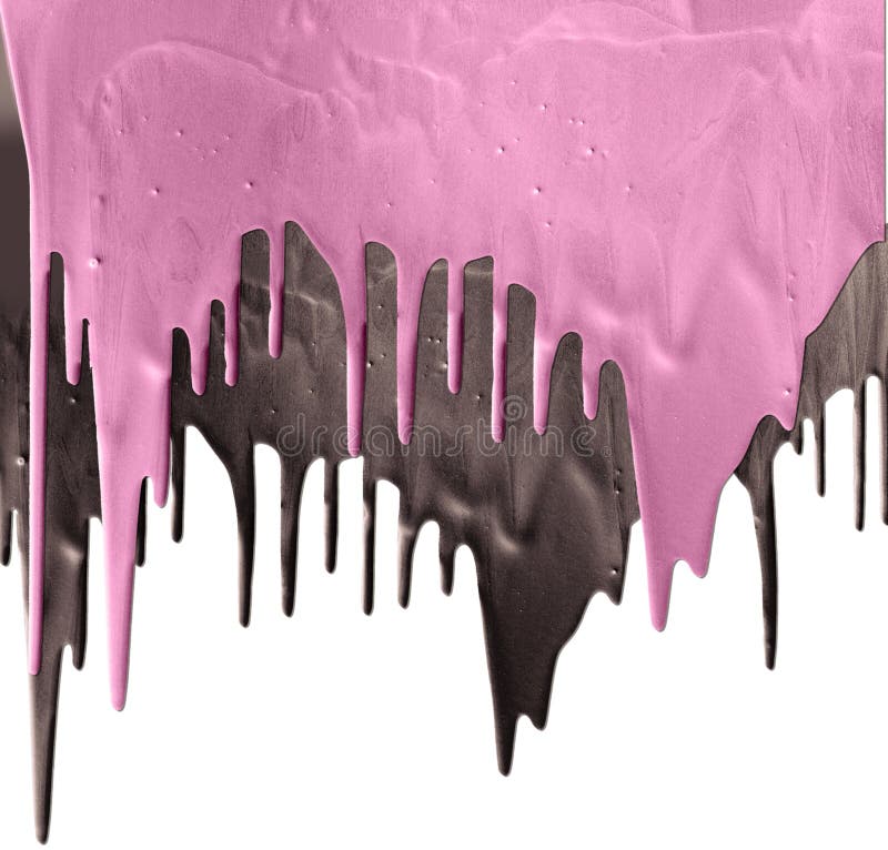 Pink and Brown Paints Dripping Isolated Stock Image - Image of material ...