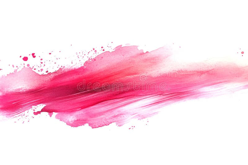 Pink Brush Stroke Creating an Abstract Design with Splatters, Perfect ...