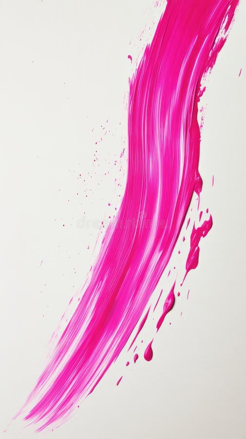 Pink Brushstroke on White Canvas, Abstract Art Concept Stock Image ...