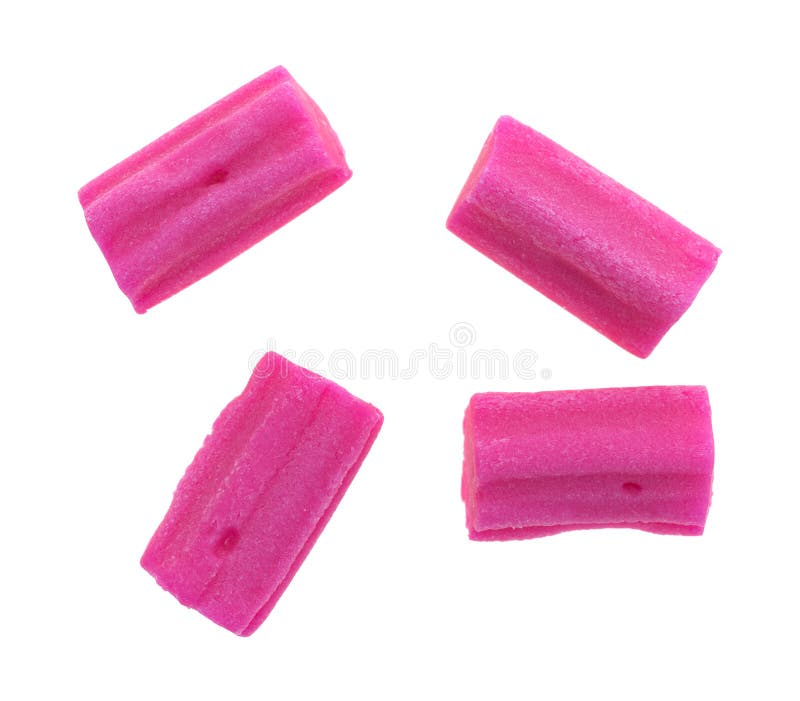 Pink Bubble Gum on a White Background Stock Photo - Image of candy ...