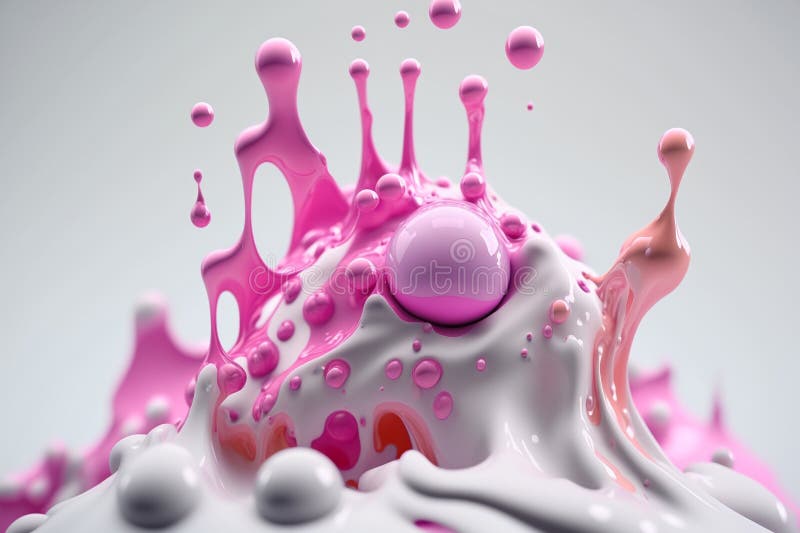 Pink Bubble Wave Abstract Background Generative AI Stock Illustration ...