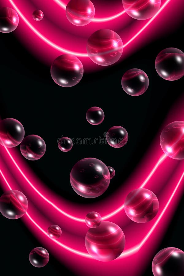 Pink Bubbles Design Elements Stock Illustration - Illustration of clean ...
