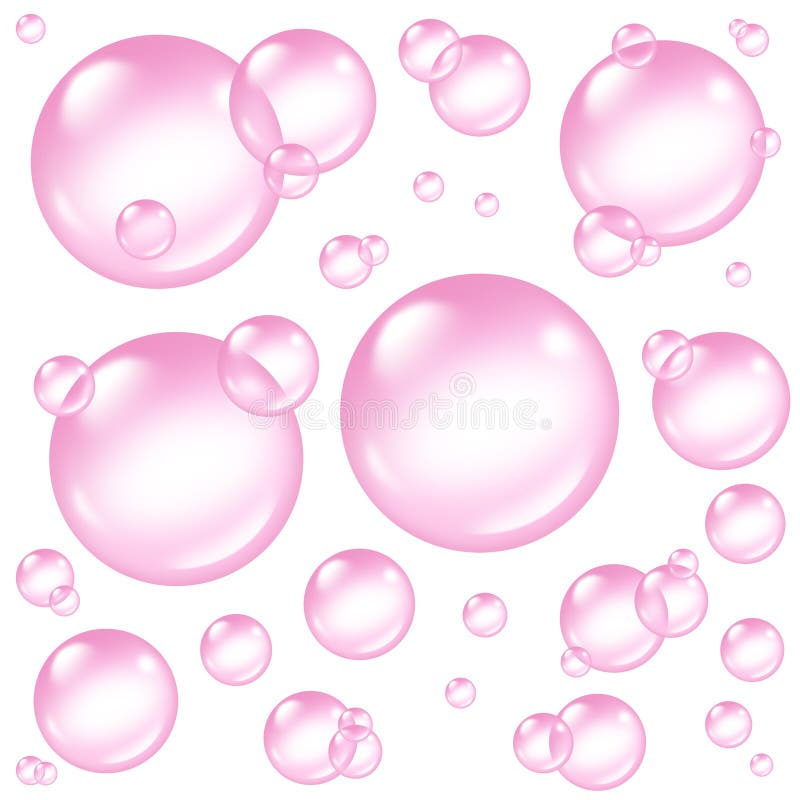 Pink Bubbles Design Elements Stock Illustration - Illustration of clean ...