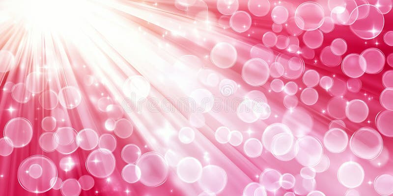 Pink Bubbles Light Rays Sparkling Background Design Stock Illustration - Illustration of ...