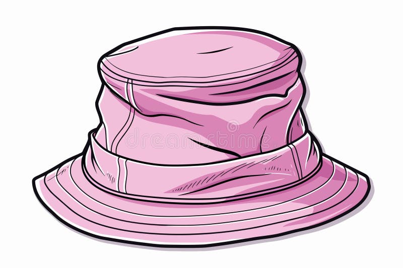 Pink Bucket Hat Isolated Illustration Stock Vector - Illustration of ...