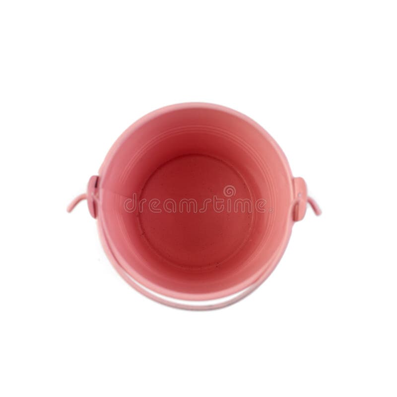 Pink Bucket Isolated on White Background. Decorative Small Bucket ...