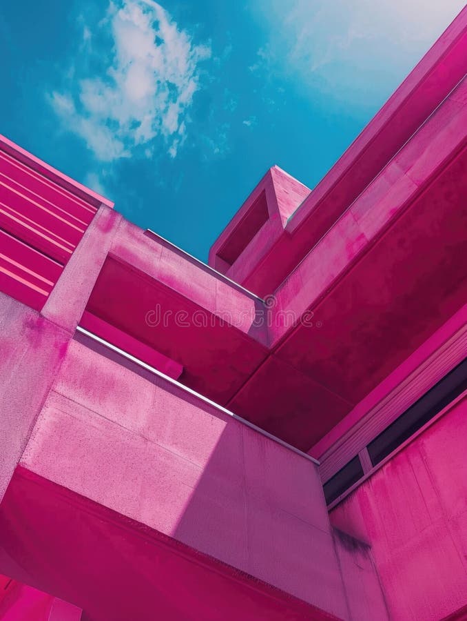 Pink Building Against Blue Sky Stock Photo - Image of cityscape ...