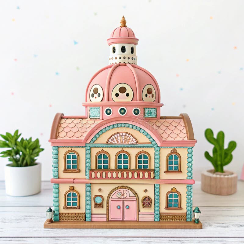 Pink Building Model, Pastel Room, Decorative, Whimsical, Home Decor ...