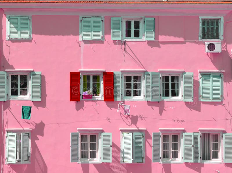 Pink building in SoHo, NYC stock image. Image of america - 5569447