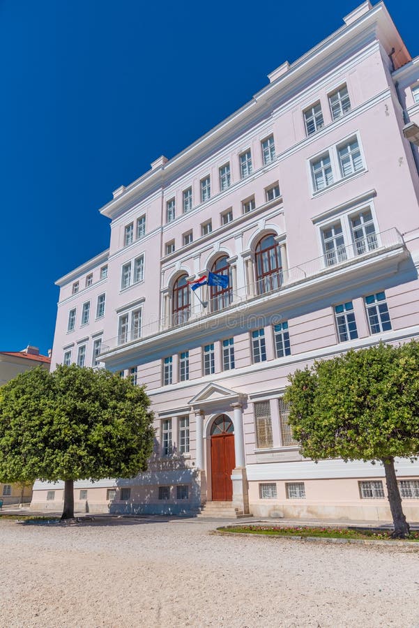 Pink Building of the University of Zadar in Croatia Stock Photo - Image ...