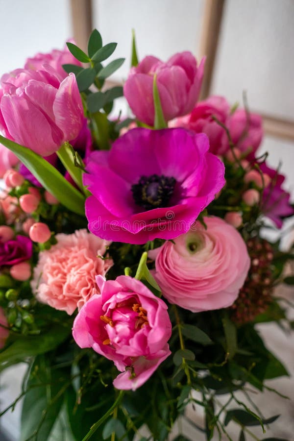 Pink Bunch of flowers stock photo. Image of rose, lavender - 372564244