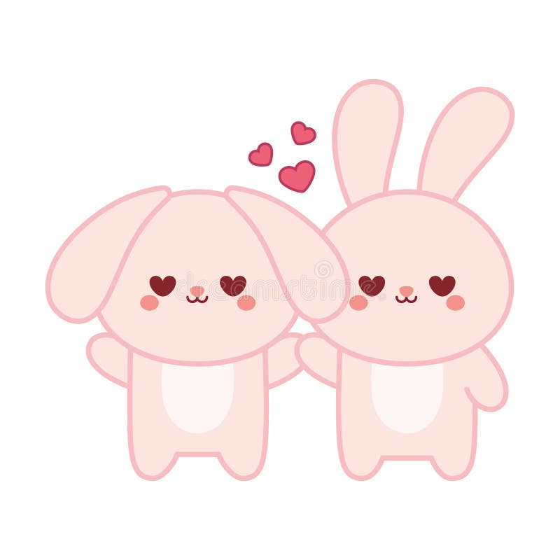 Cute bunny couple stock vector. Illustration of cartoon - 357178539