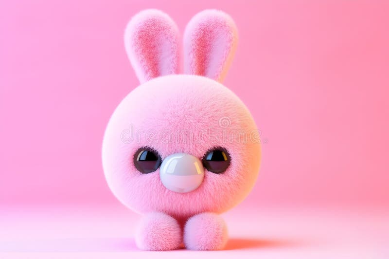 Pink bunny big eyes nose stock photo. Image of plush - 376437954