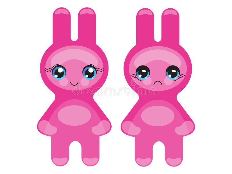 Pink Bunny emoticon stock illustration. Illustration of happy - 16499404