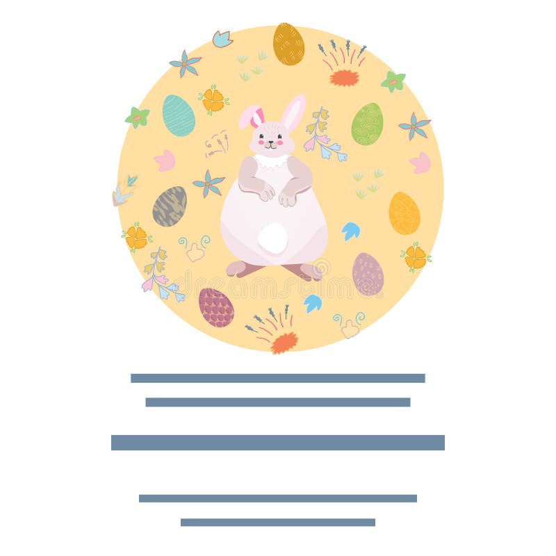 Easter Egg Frame with Text. Stock Vector - Illustration of happy, cute ...