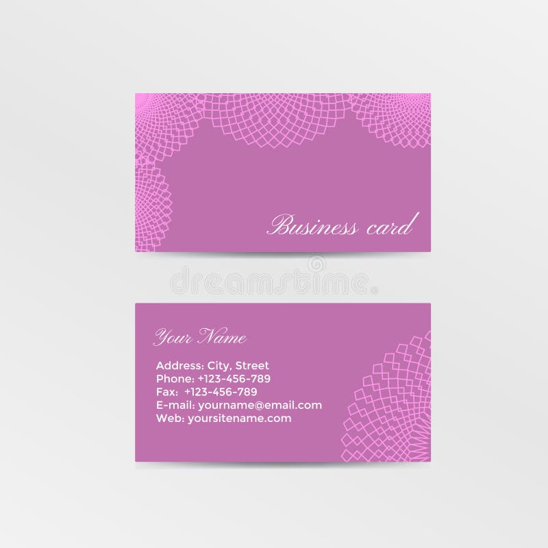 Pink Business Card Decorated Lacework Stock Vector - Illustration of ...