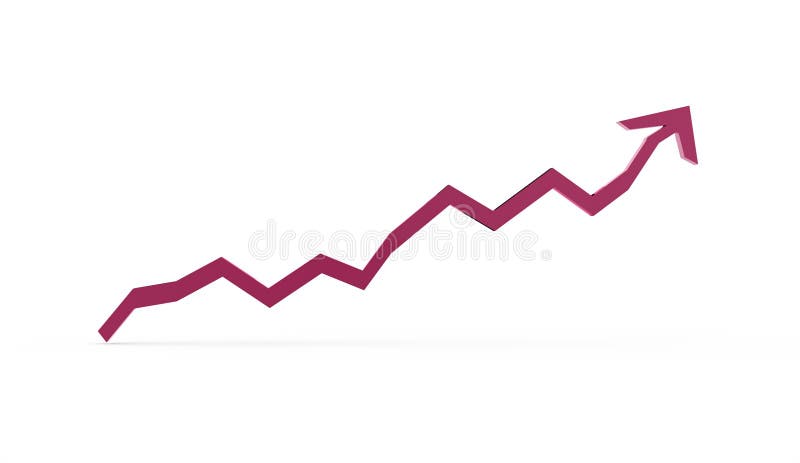 Pink Business Graph Chart Arrow Rendered Stock Illustration ...