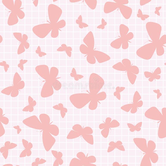 Pink Butterfly Pattern. Vector Butterfly Spring Pattern Stock Vector - Illustration of pastel ...