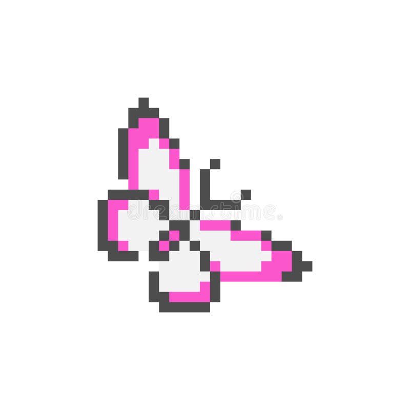 Pink Butterfly Pixels. Pixel Art Vector Illustration Stock Vector ...