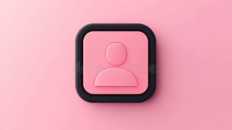 Pink Button with Person Icon, User Interface Element for Profile or ...