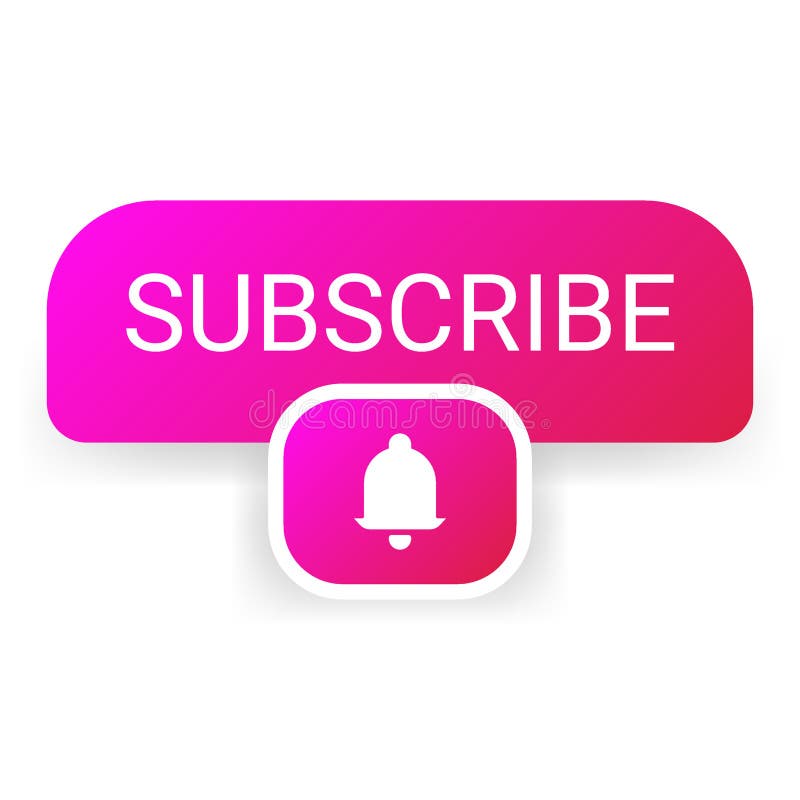 Pink Button Subscribe Social Media Video Player Channel, Icon Drawing ...