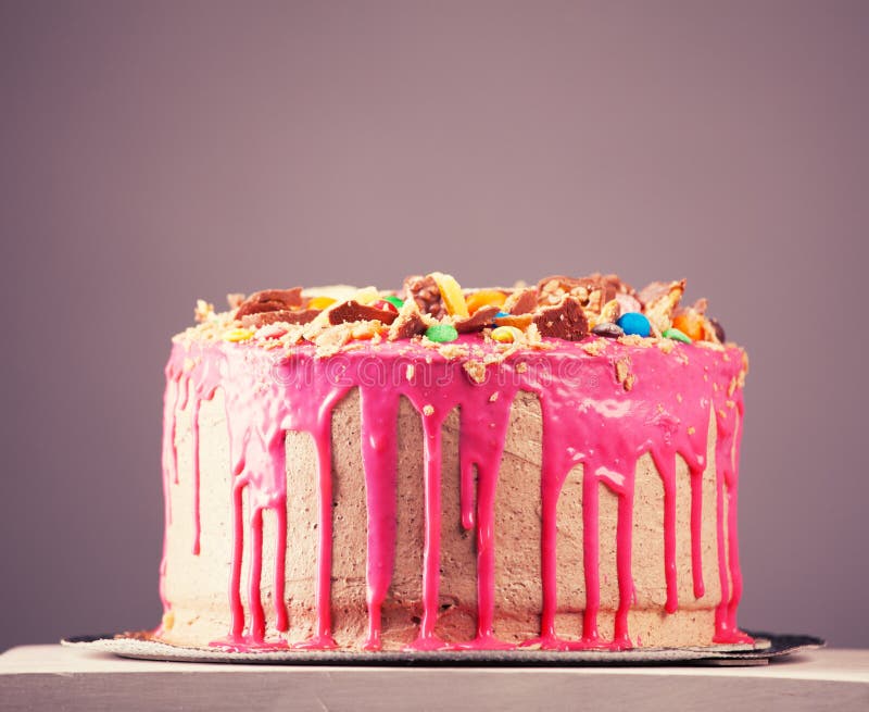 Pink cake stock photo. Image of baking, gourmet, homemade - 59317510