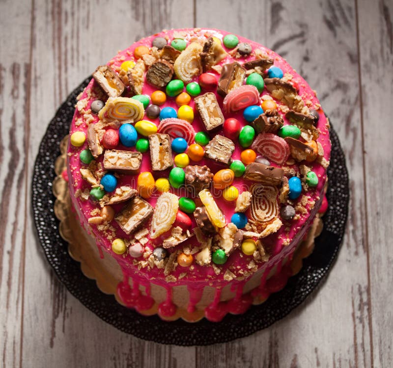 Pink cake stock photo. Image of eating, celebration, baked - 59317604