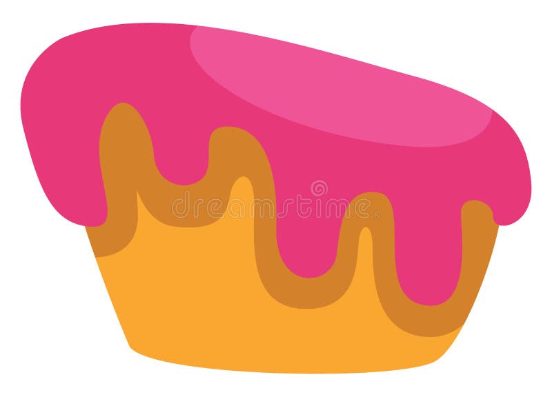 Pink cake, icon stock vector. Illustration of bakery - 258926847