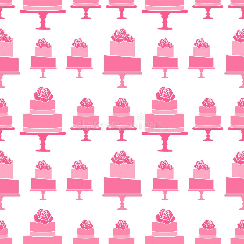 Pink Cake Pattern Background Stock Vector - Illustration of cookie ...